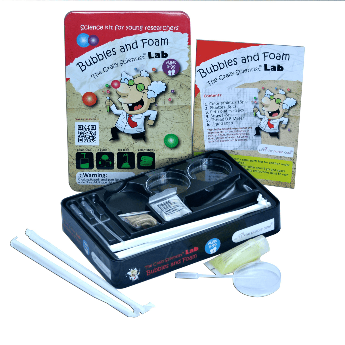 The Purple Cow: Crazy Scientist Lab - Bubbles & Foam Kit I Little IA